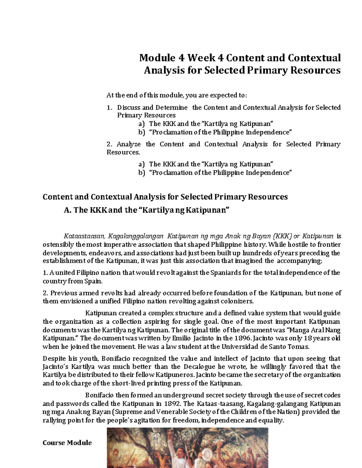 Readings in Philippine History Module 4 Content and Contextual Analysis ...