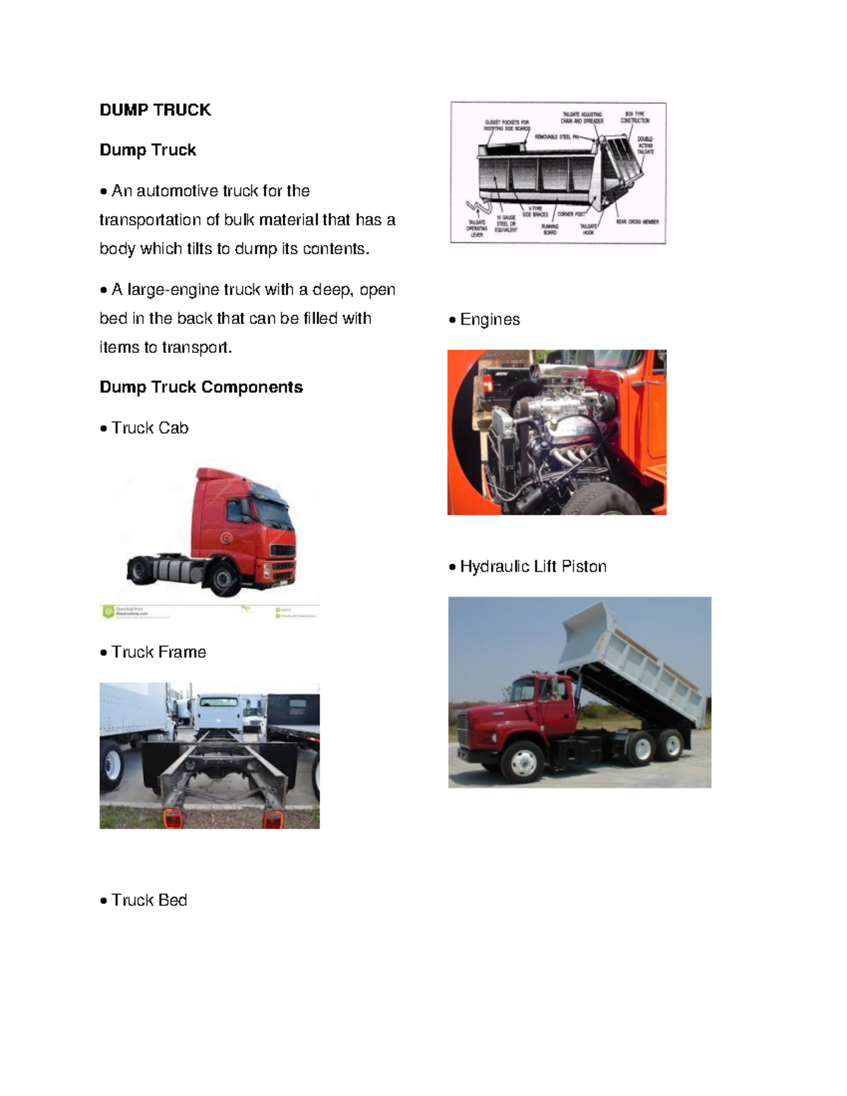 DUMP Truck and ROAD Rollers - DUMP TRUCK Dump Truck An automotive truck ...