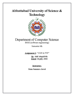 OOP Lab Assignment 5 Sameer Khan - Assignment No: 5 ABBOTTABAD ...