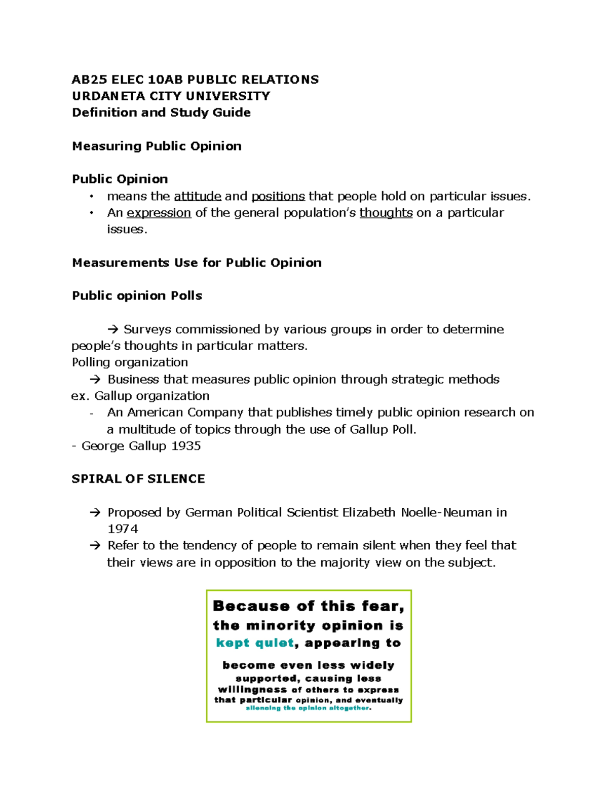 Measuring Public Opinion (PR) - AB25 ELEC 10AB PUBLIC RELATIONS ...