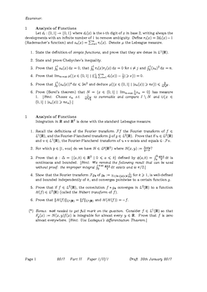 Analysis of Functions 2016-2017 Example Sheet 1 - ANALYSIS OF FUNCTIONS ...