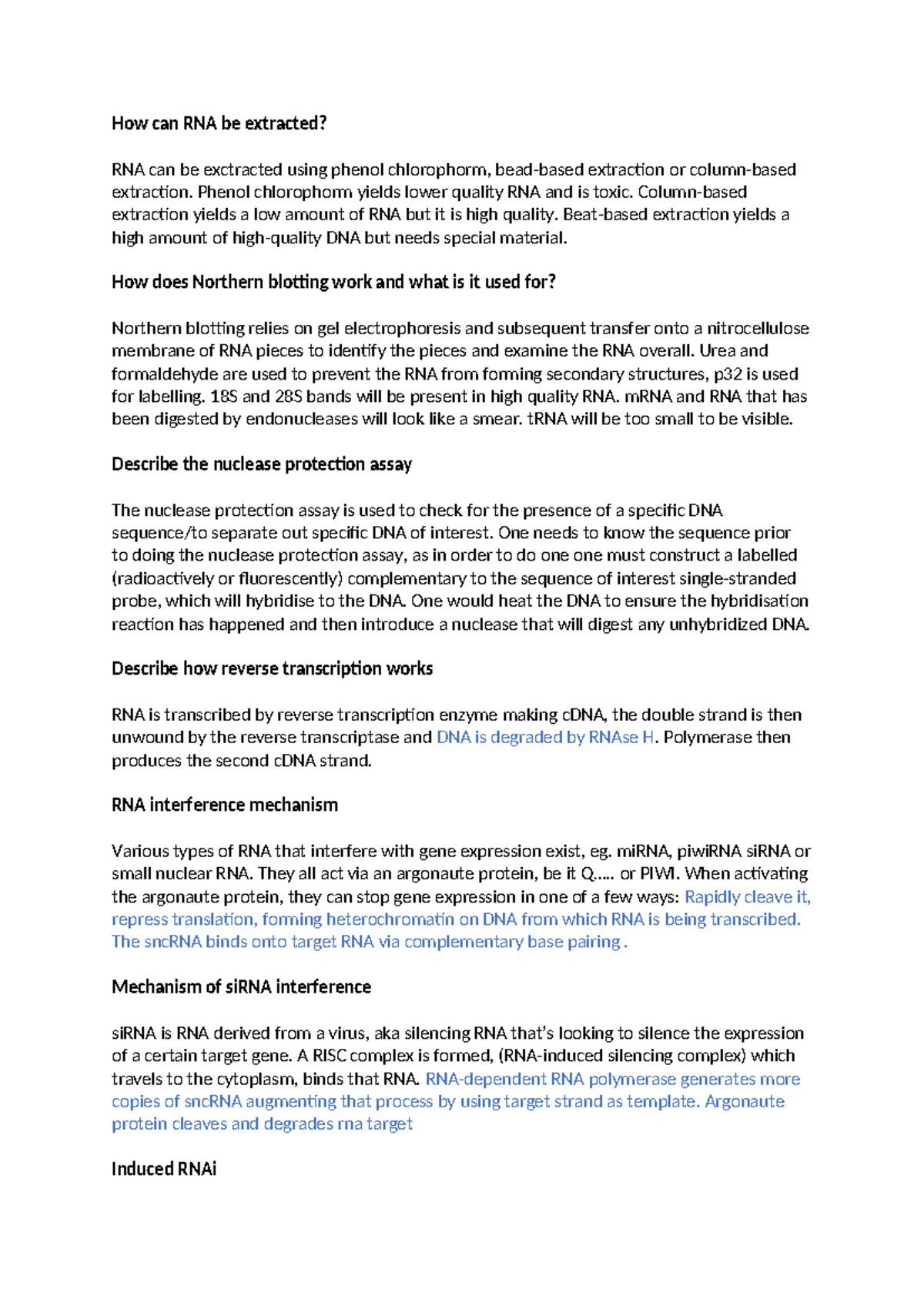 RNA detection and manipulation - How can RNA be extracted? RNA can be ...