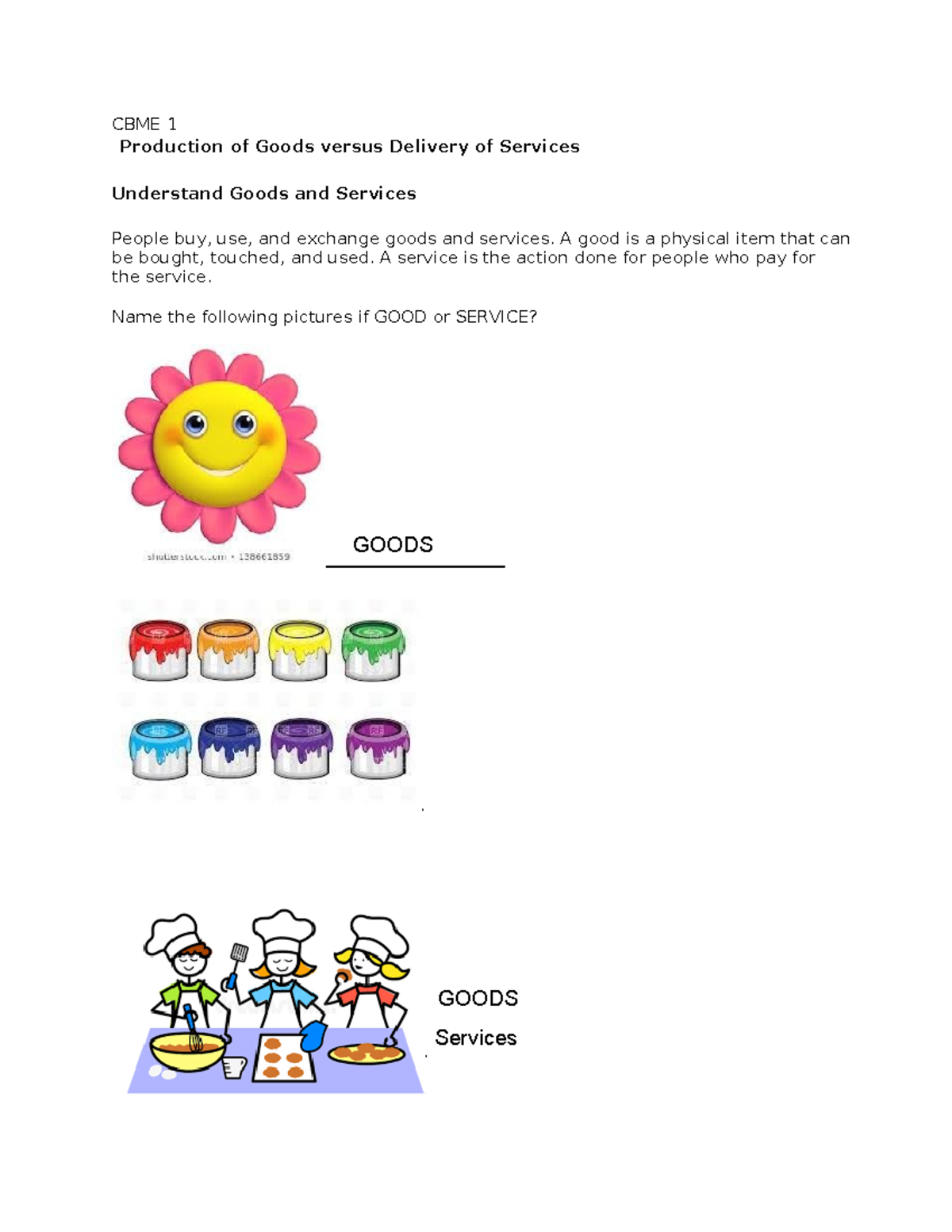 Module 3 Infographic Production of Goods versus Delivery Services ...