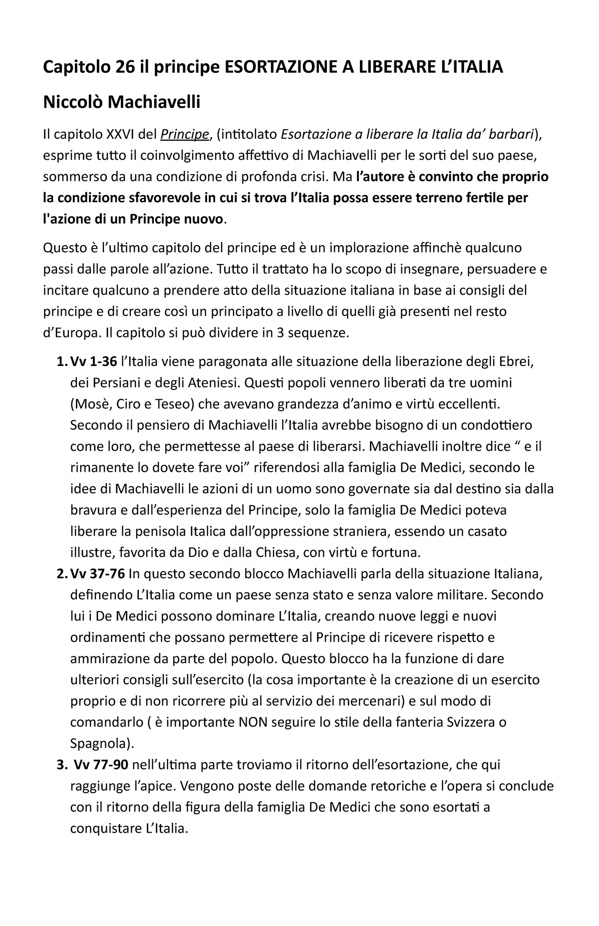 Capitolo 26 il principe Esortazione A Liberare L - Capitolo 26 il ...