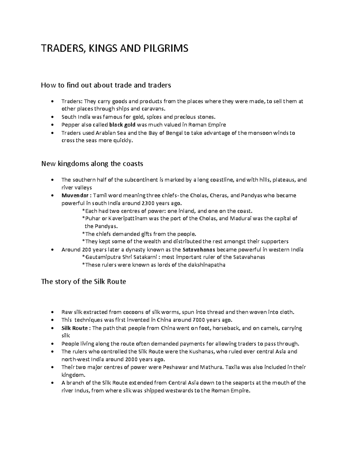 History 10 - Describes about trade and traders, kingdoms along the ...