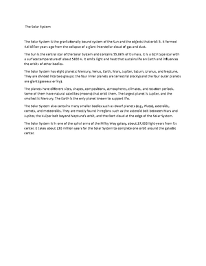 Ast 1002 - Summary Descriptive Astronomy - Chapter 1: astronomy and the ...