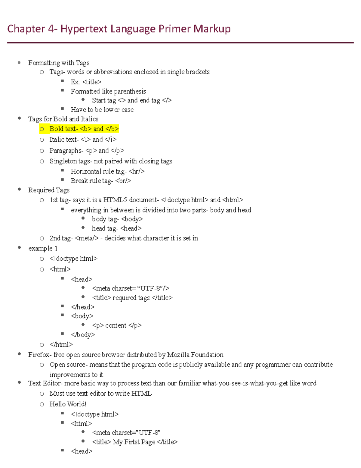 Chapter 4 - Barton - Chapter 4- Hypertext Language Primer Markup ...