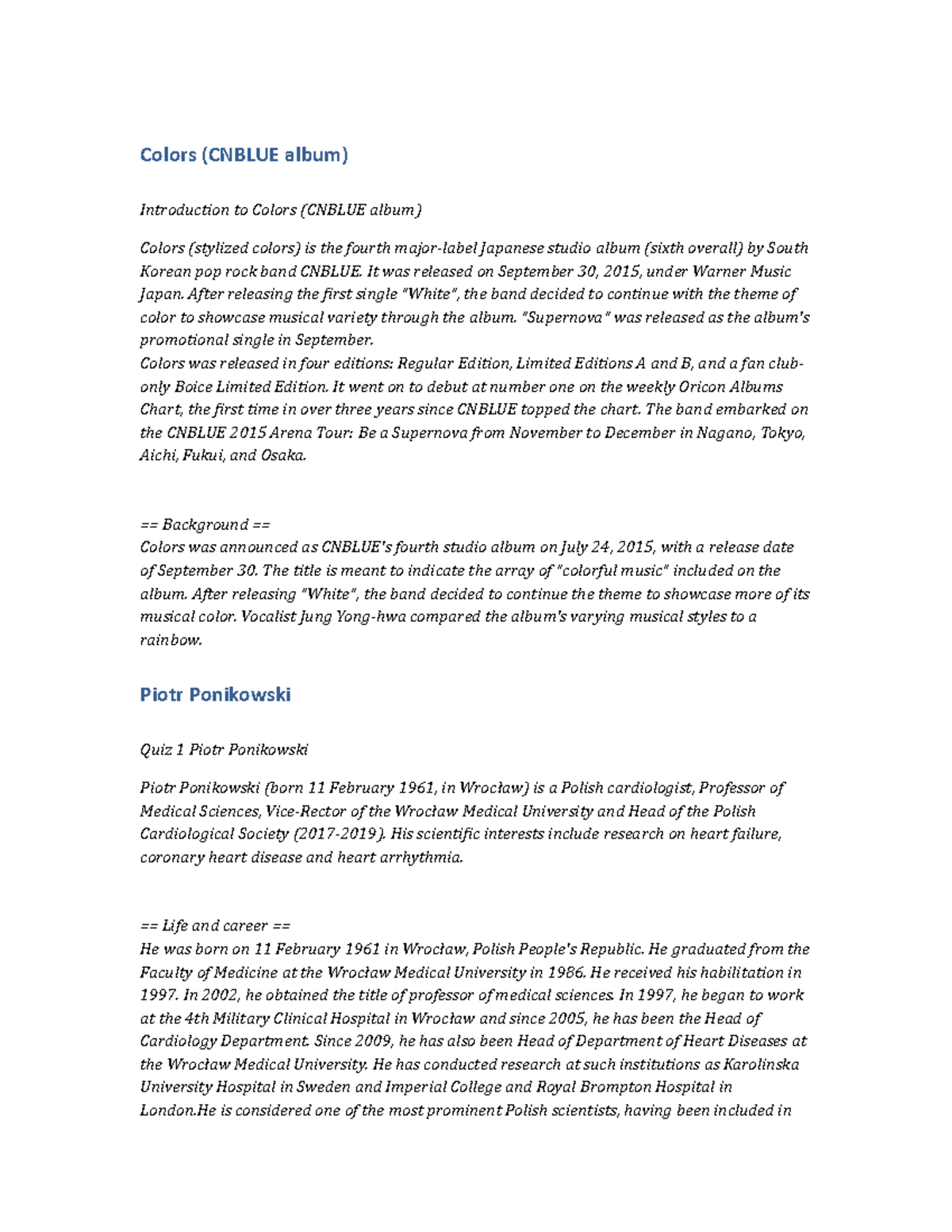 POLS157 Assignment Colors ( Cnblue album) - Colors (CNBLUE album ...