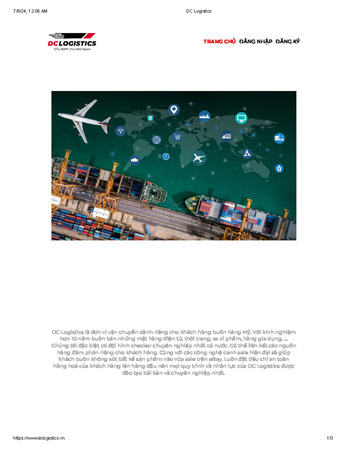 DC Logistics - spam - TRANG CHỦ ĐĂNG NHẬP ĐĂNG KÝ DC Logistics là đơn vị vận chuyển dành riêng ...