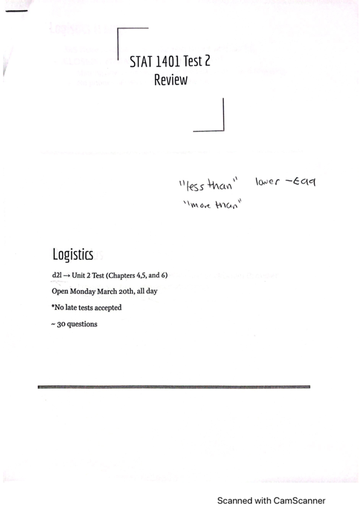 Unit 2 Study Guide - STAT 1401 - Studocu