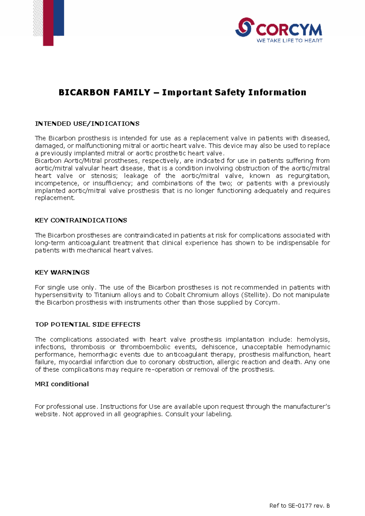 SE 0177+B+ + Bicarbon+ Family+ +ISI+ Extended - Ref to SE-0177 rev. B ...