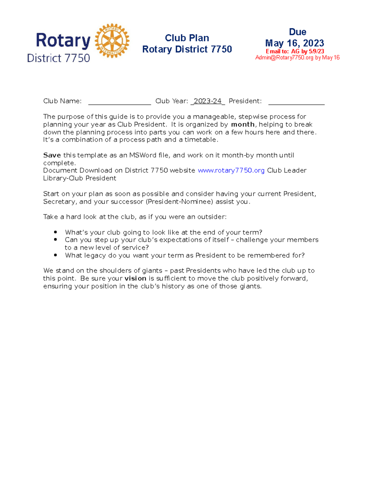 Rotary Club Planning Guide 2023 2024 1101366 1 - Club Plan Rotary ...