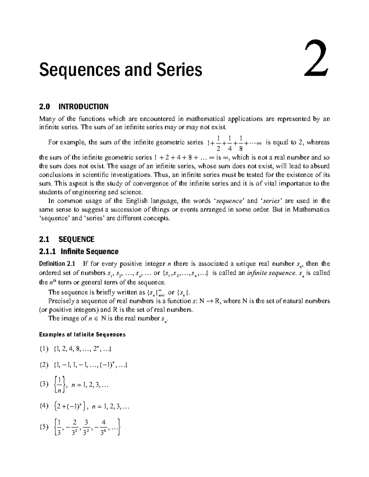 Unit 5 - Sequence and Series pdf - 2 INTRODUCTION Many of the functions which are encountered in ...