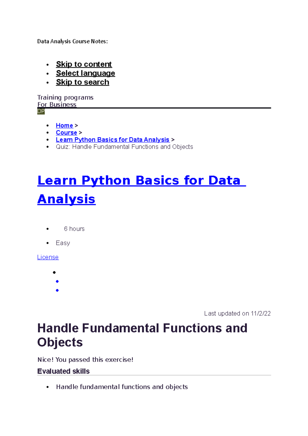 Data Analysis Course Notes - The type is automatically defined by the ...
