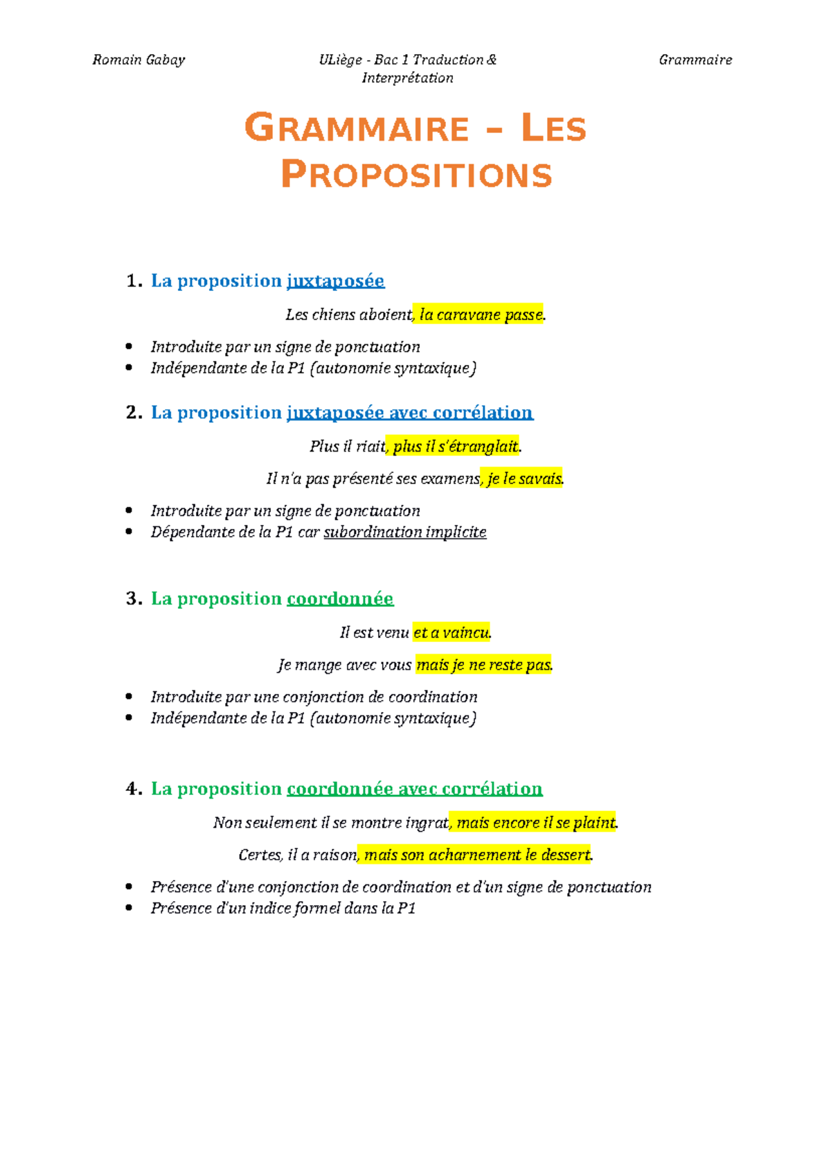 La phrase complexe - Les propositions - Interprétation GRAMMAIRE – LES ...
