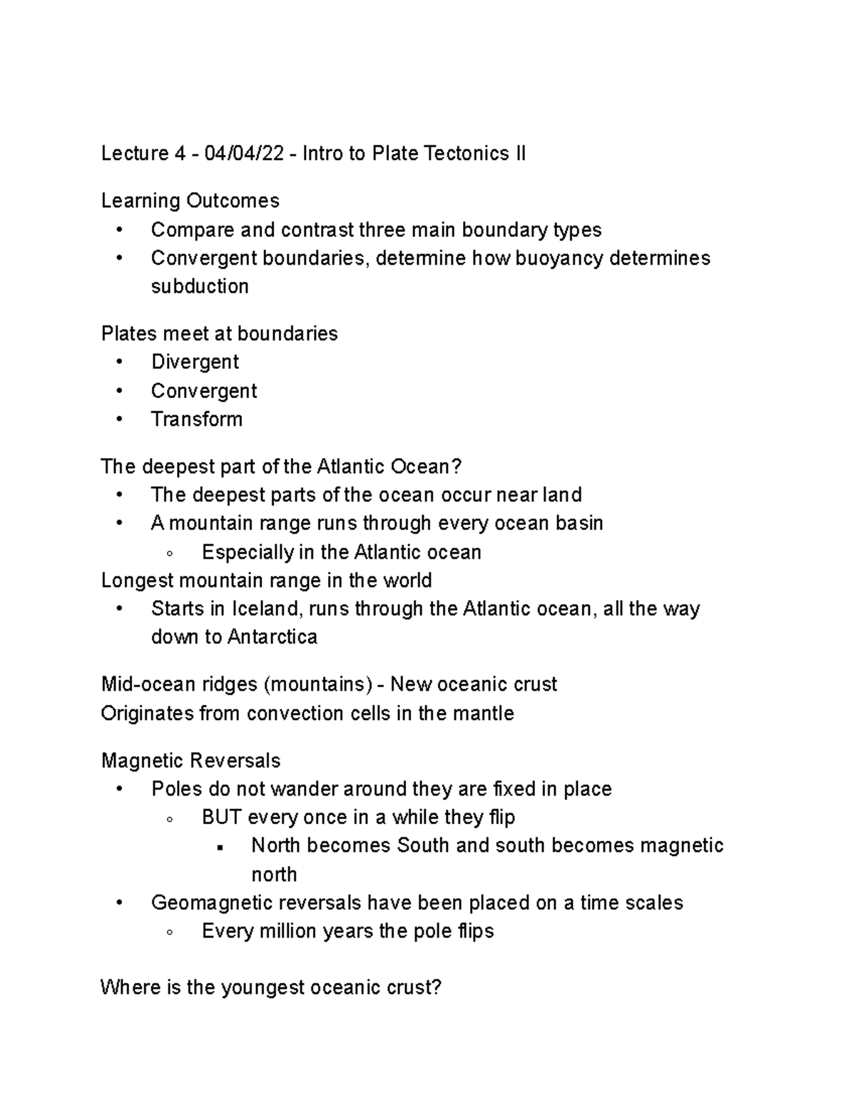 Lecture 4 - 04:04:22 - Intro to Plate Tectonics II - Lecture 4 - 04/04 ...