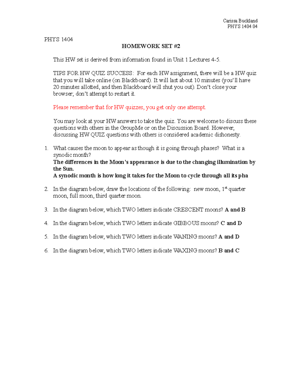 PHYS 1404 Unit 1 HW 2 CBuckland - PHYS 1404 04 PHYS 1404 HOMEWORK SET This HW set is derived ...