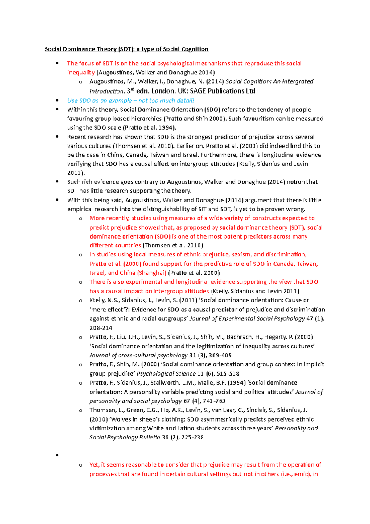 Social Dominance Theory - , Walker, I., Donaghue, N. (2014) Social ...