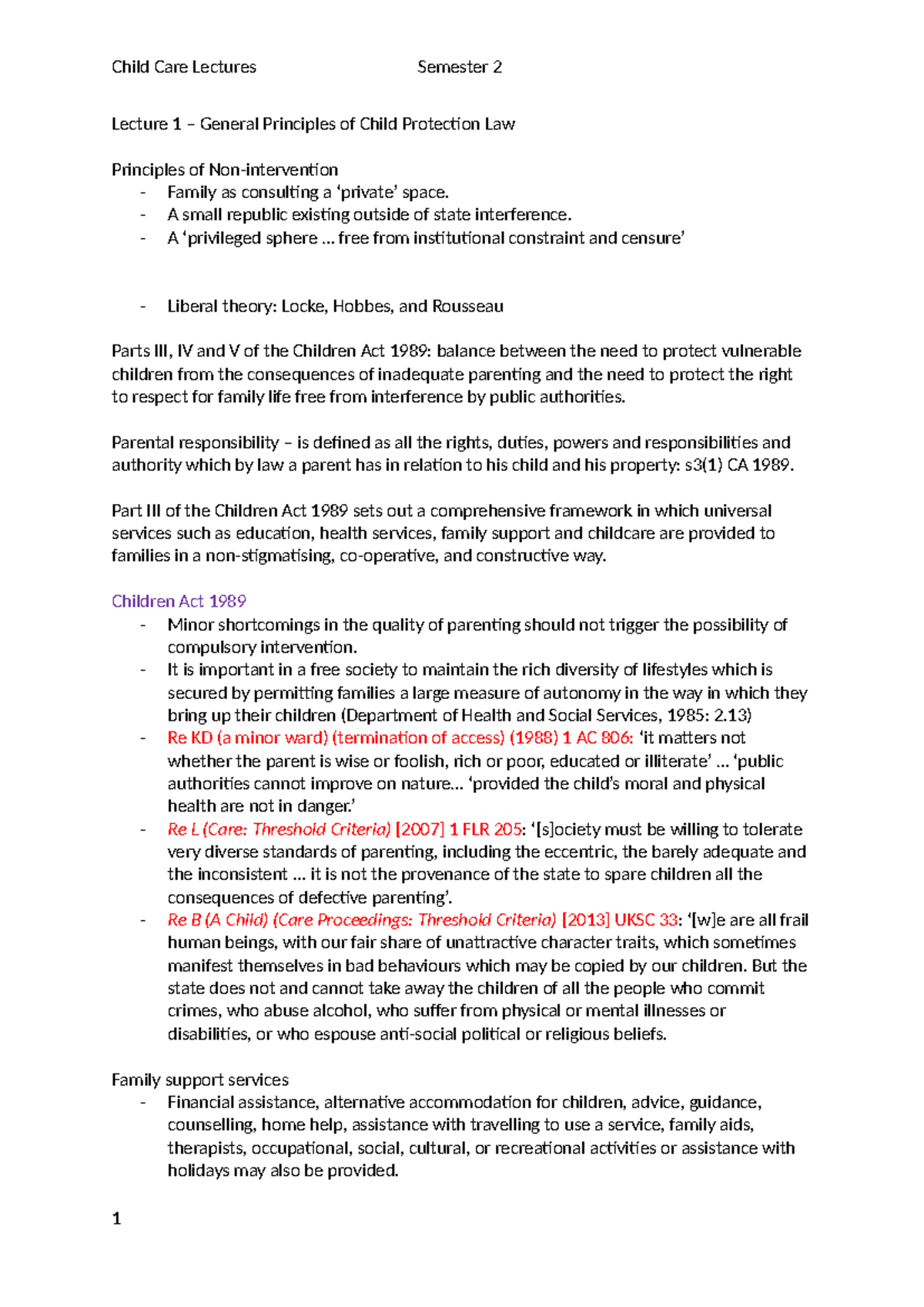 CC Lectures - Lecture 1 – General Principles of Child Protection Law ...