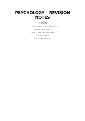 Unit 4 AOS 1 Psychology Notes - Unit 4 - Psychology AOS 1 Chapter 6 ...