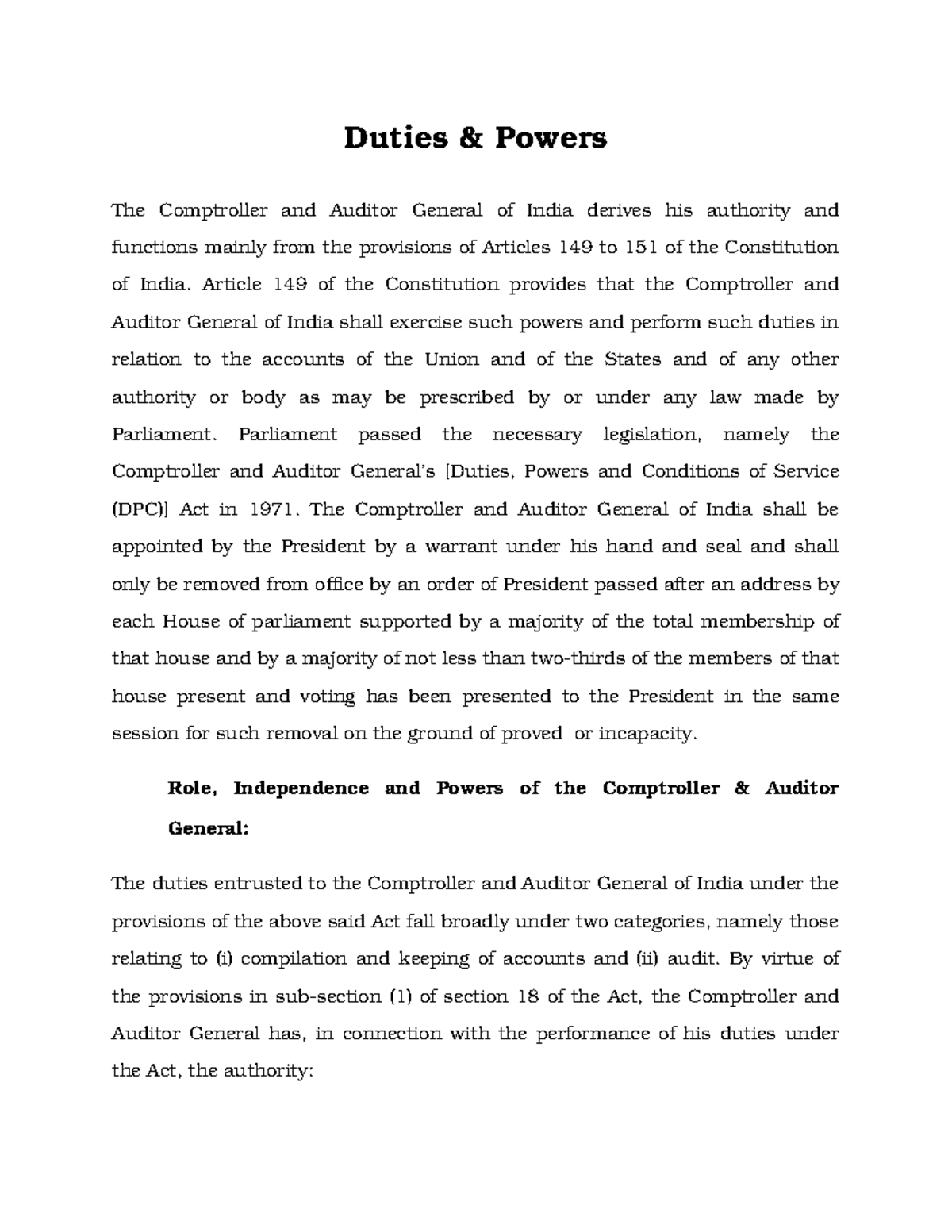 Duties-202007 02094811 - Duties & Powers The Comptroller and Auditor ...