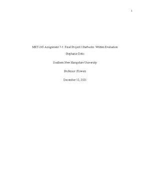 MKT-265 Final Project - MKT265 - SNHU - Studocu