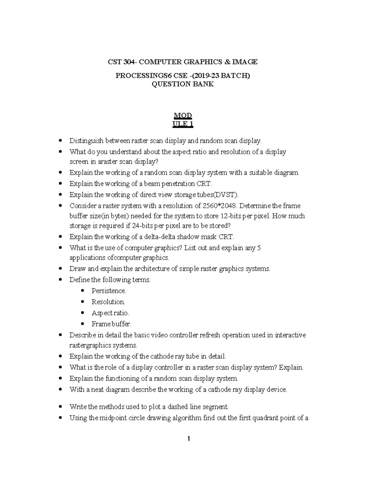 Cgip previous year questions - CST 304- COMPUTER GRAPHICS & IMAGE ...