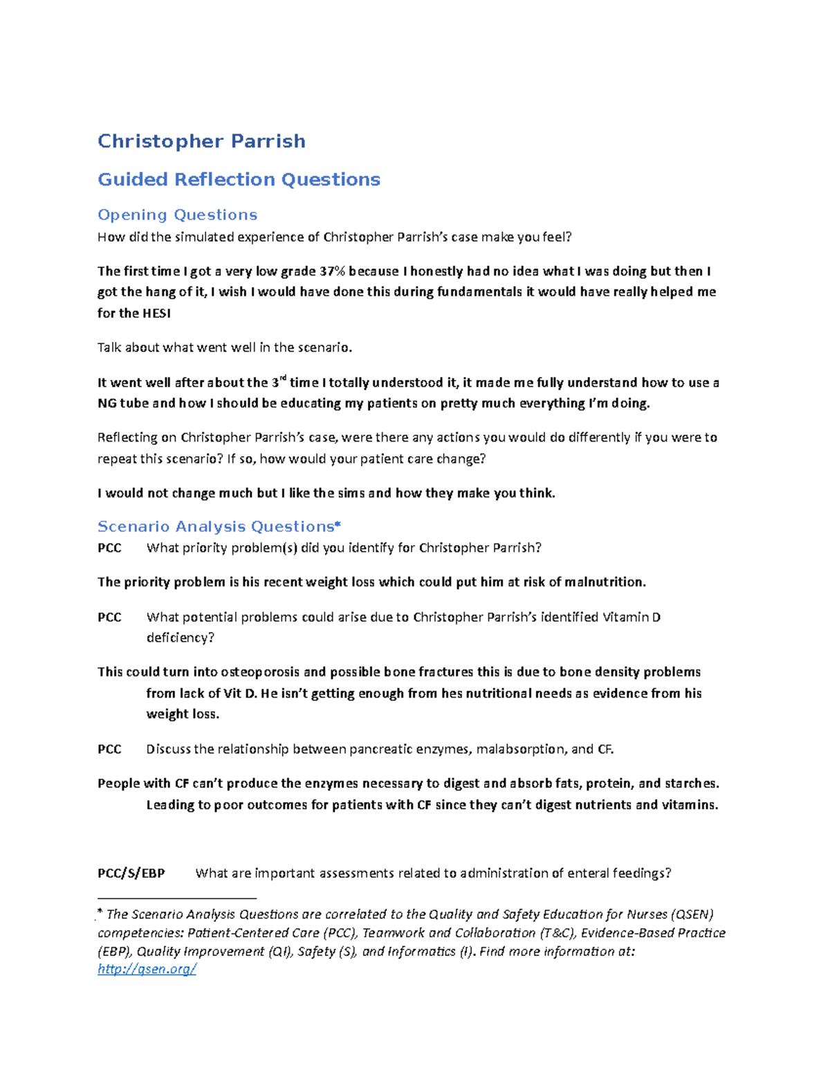 Christopher Parrish Guided Reflection Questions - Christopher Parrish ...