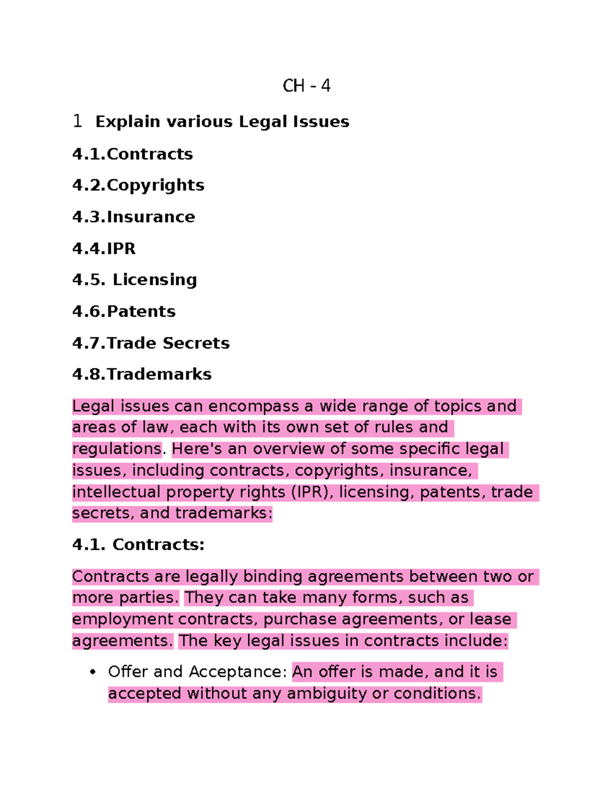 CH-4 ENST - CH - 4 1 Explain various Legal Issues 4.1 4.2 4.3 4.4 4 ...