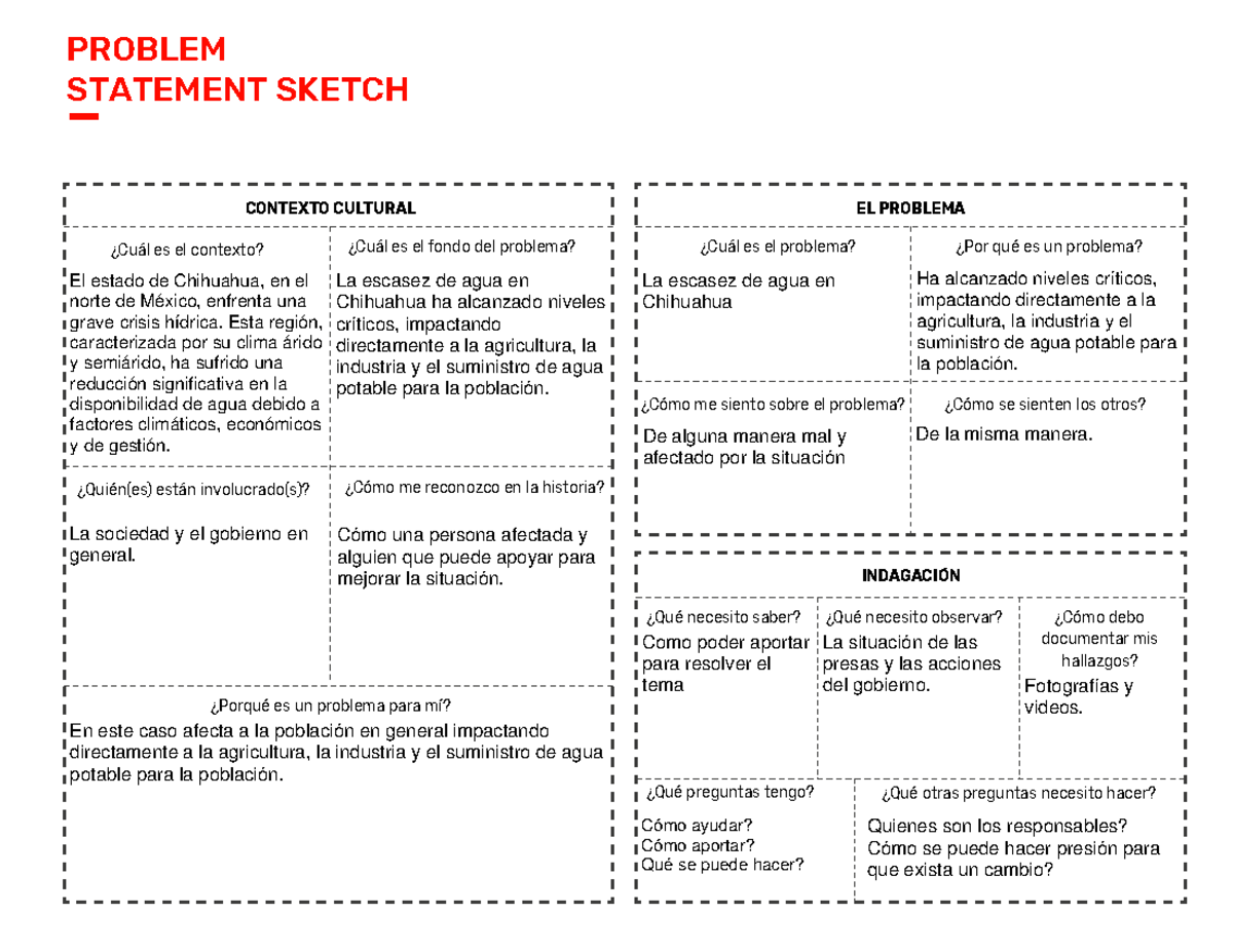 Toolkit Problem Statement Sketch ED - PROBLEM STATEMENT SKETCH ¿Cuál es ...