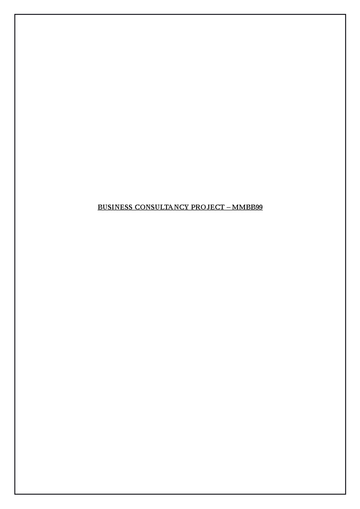 VCL Consultancy Project - Table of Contents 1. - StuDocu