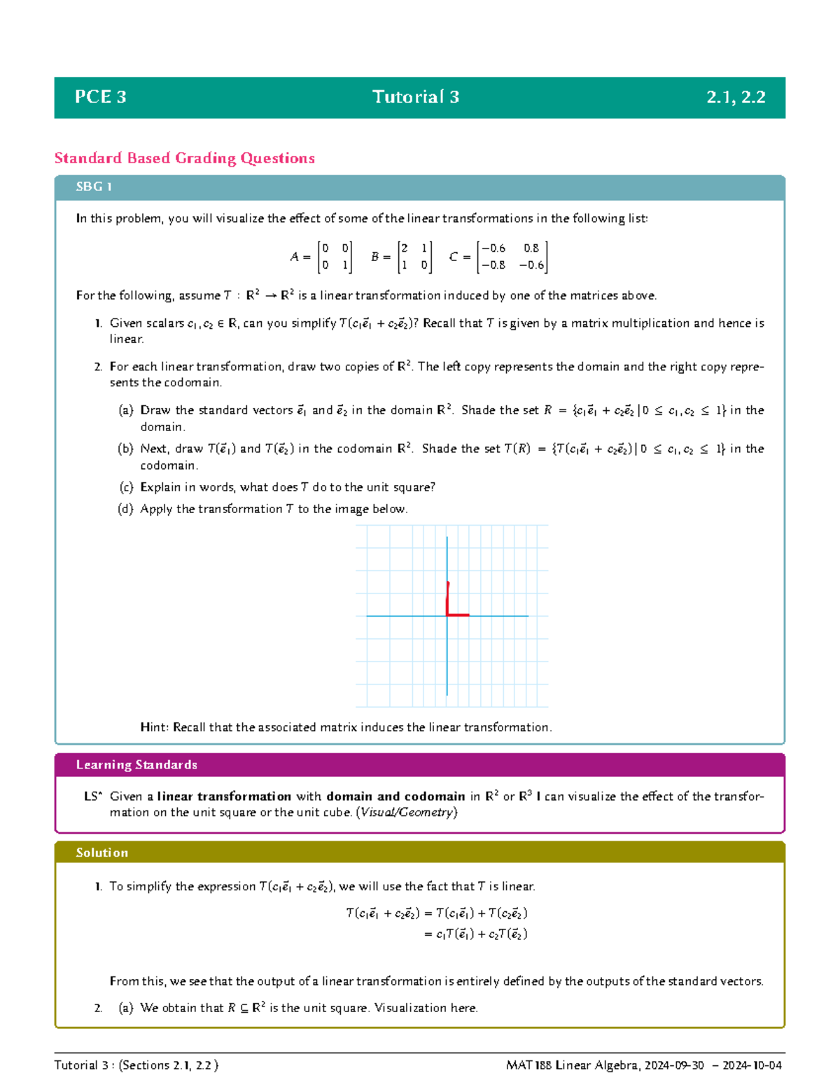 TUT3Solutions - Solutions to all Tutorial 3 Questions - PCE 3 Tutorial ...