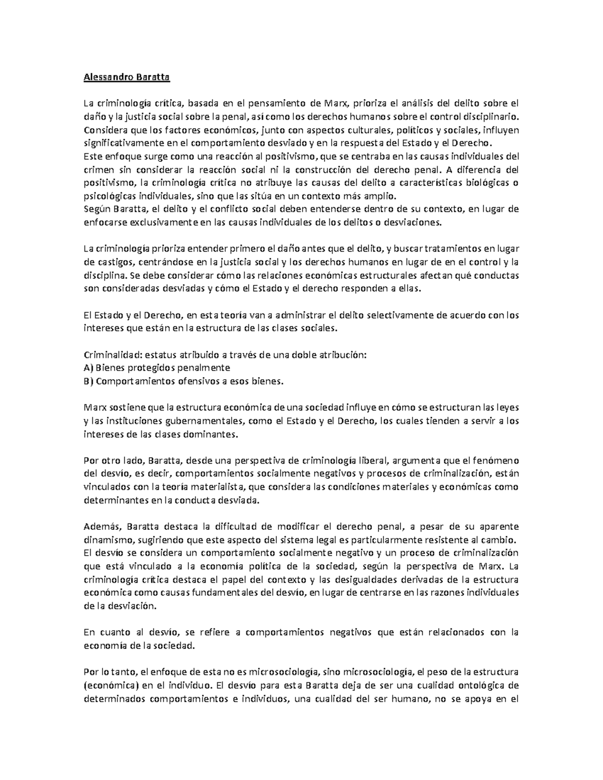 Alessandro Baratta - Criminología crítica - Alessandro Baratta La ...