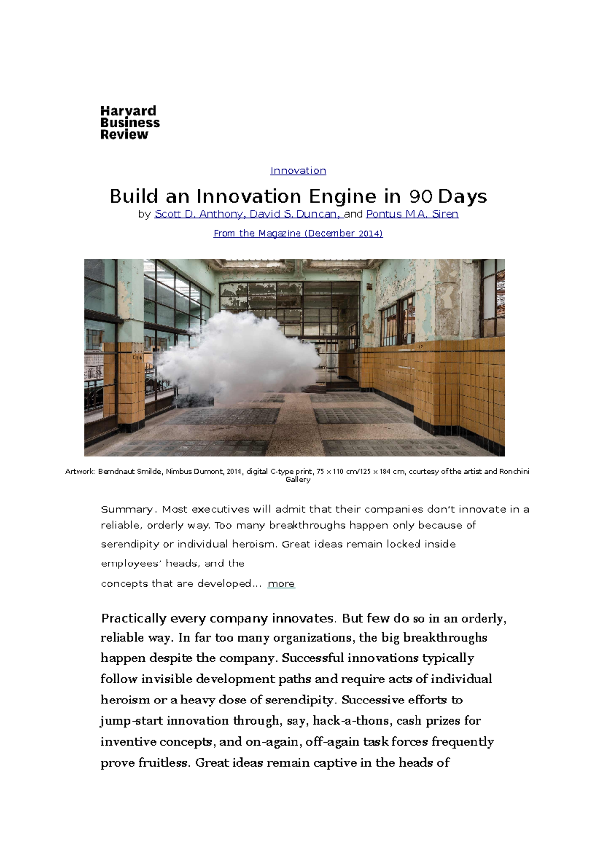 Build an Innovation Engine in 90 Days - Innovation Build an Innovation ...