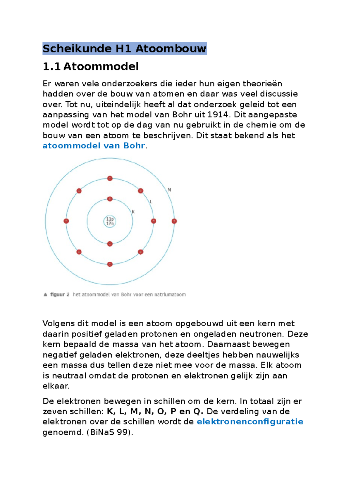 Scheikunde H1 atoombouw - Tot nu, uiteindelijk heeft al dat onderzoek geleid tot een aanpassing ...