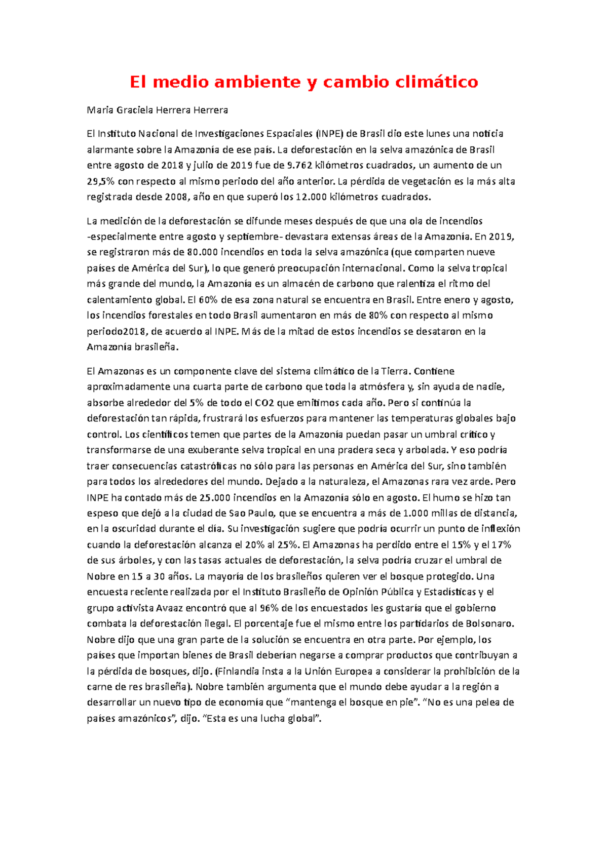 El medio ambiente y cambio climático - El medio ambiente y cambio ...
