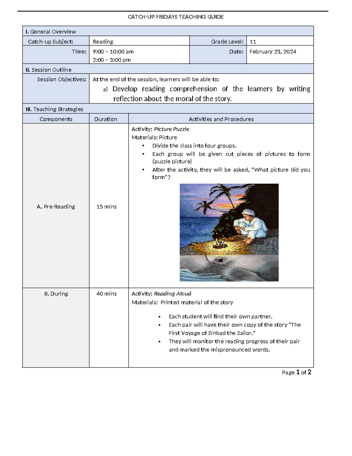 Catch-UP - CATCH-UP FRIDAY DLL - CATCH-UP FRIDAYS TEACHING GUIDE I ...