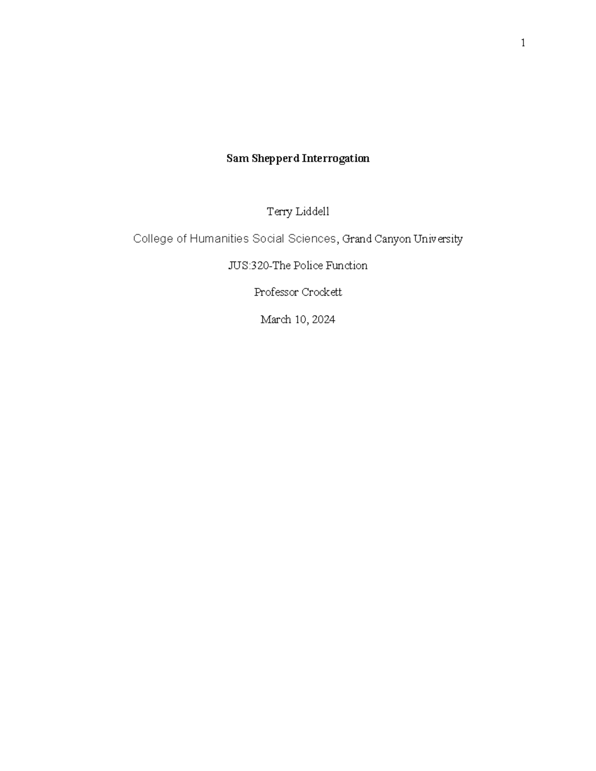 Sam Shepperd Interrogation - Sam Shepperd Interrogation Terry Liddell ...