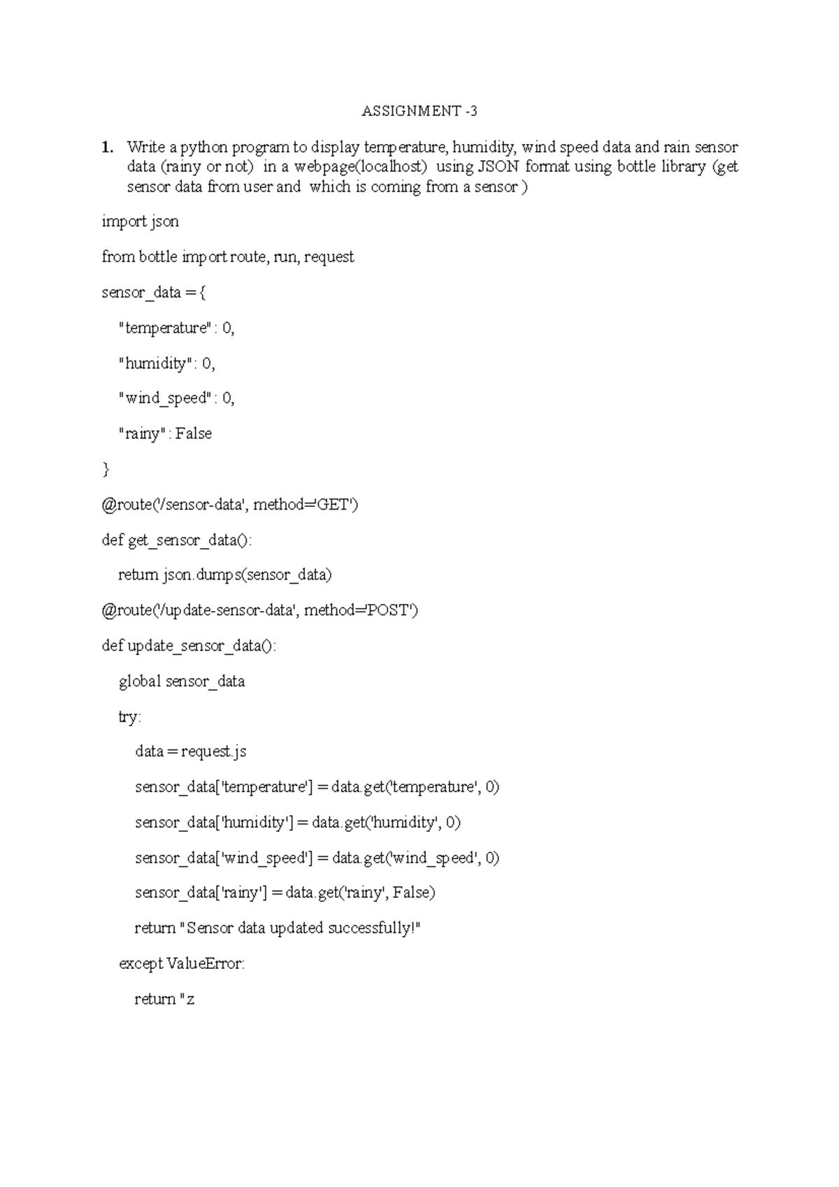 18ECO109J Assignment 3 - ASSIGNMENT - 1. Write a python program to ...