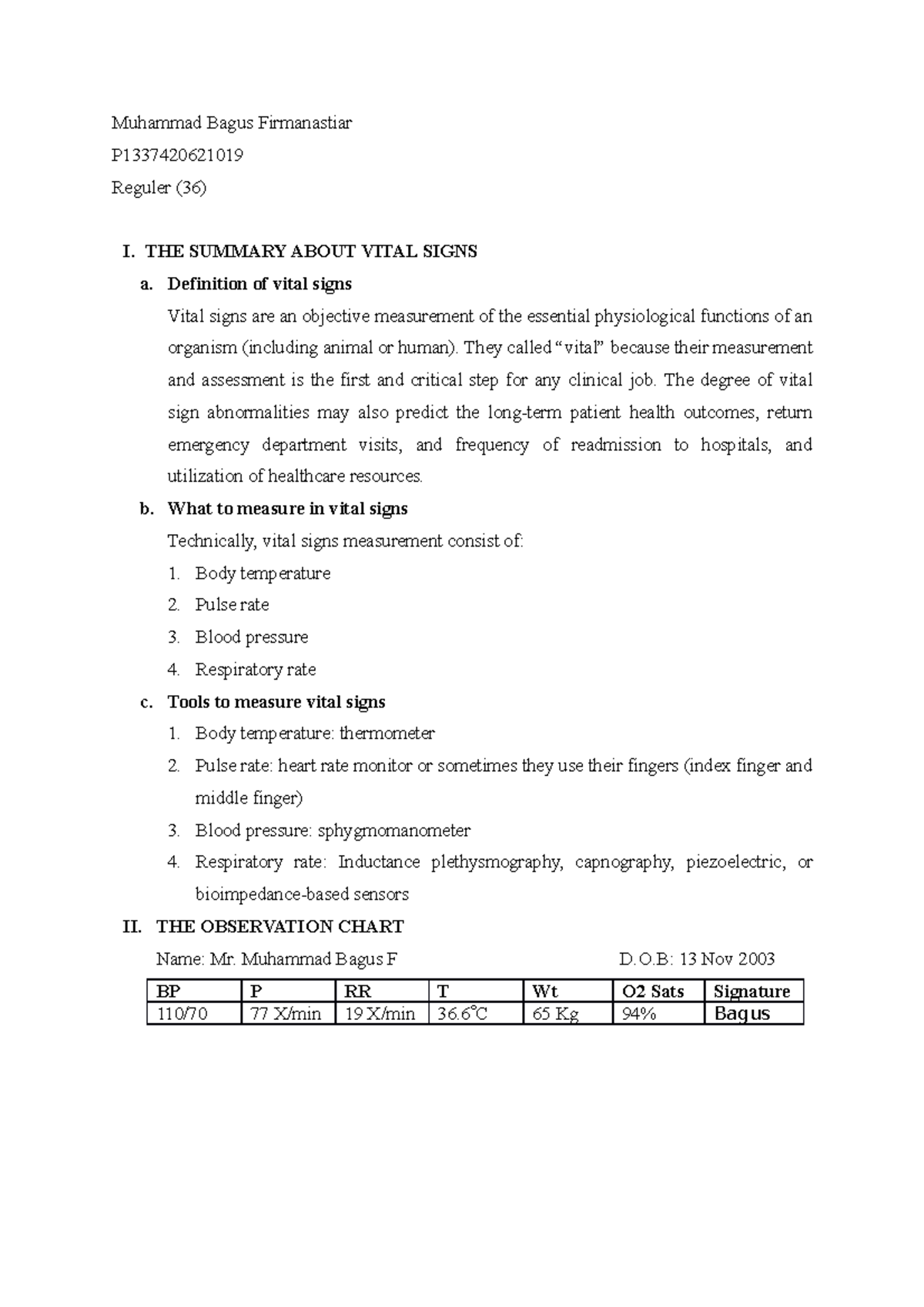 Tugas inggris - Summary about the vital signs and how to measure it ...