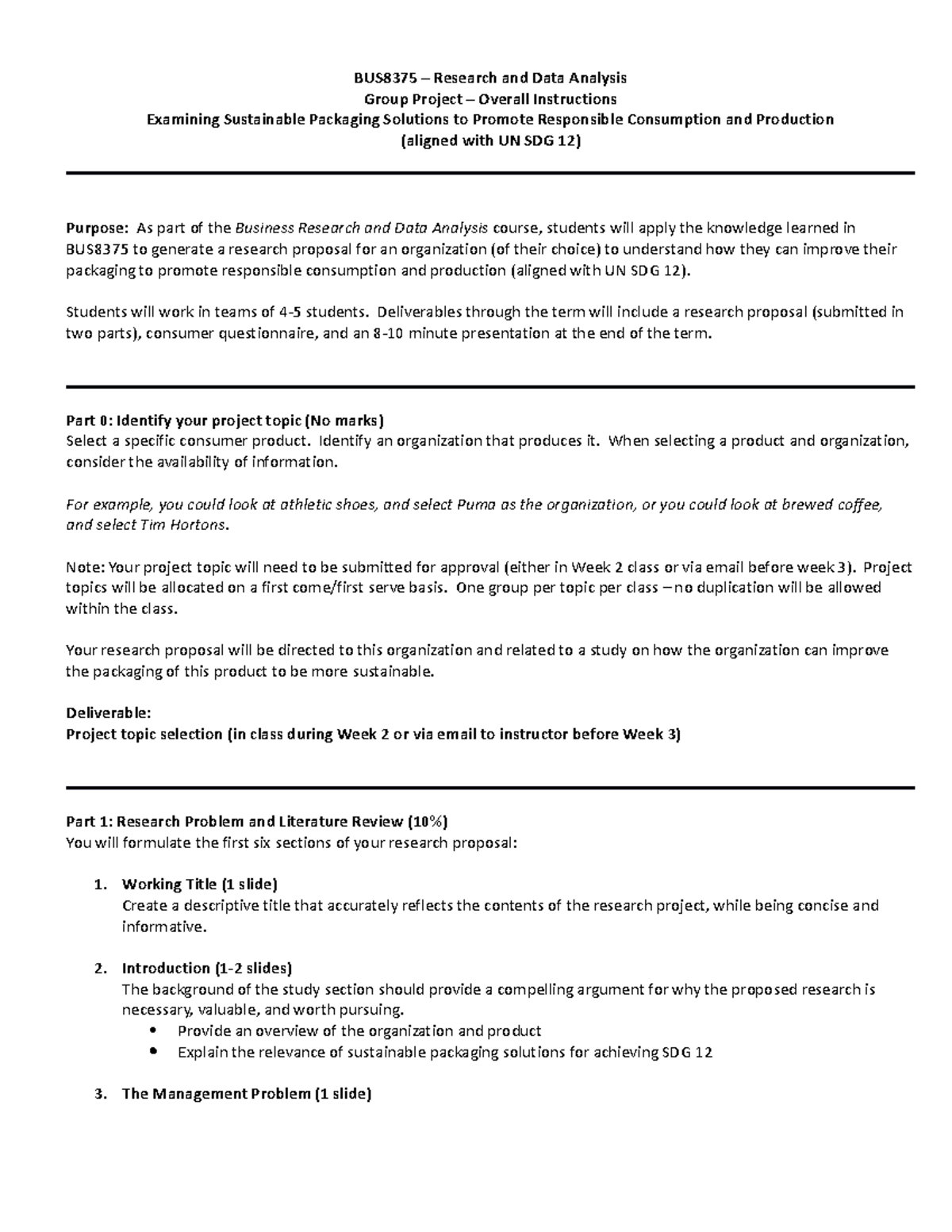 BUS8375 Group Project Overview F231 - BUS8375 – Research and Data ...