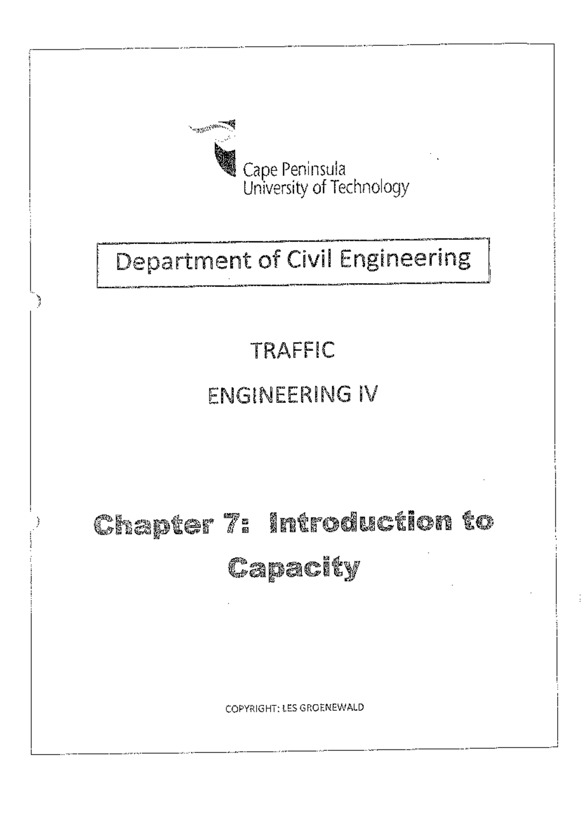 TRE notes Chapter 7 - Capacity - S062EPT - Studocu
