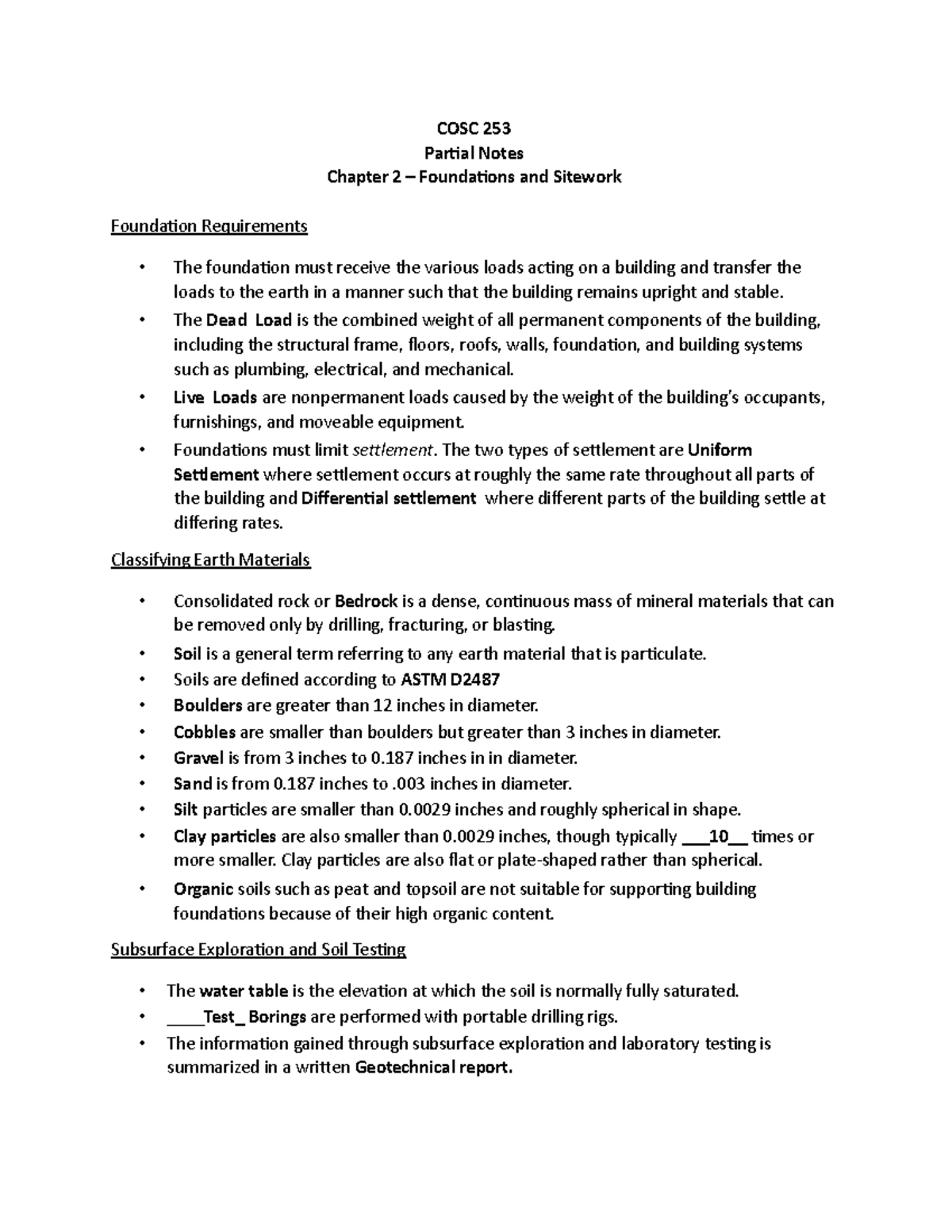 Chapter 2 partial notes - COSC 253 Partial Notes Chapter 2 ...