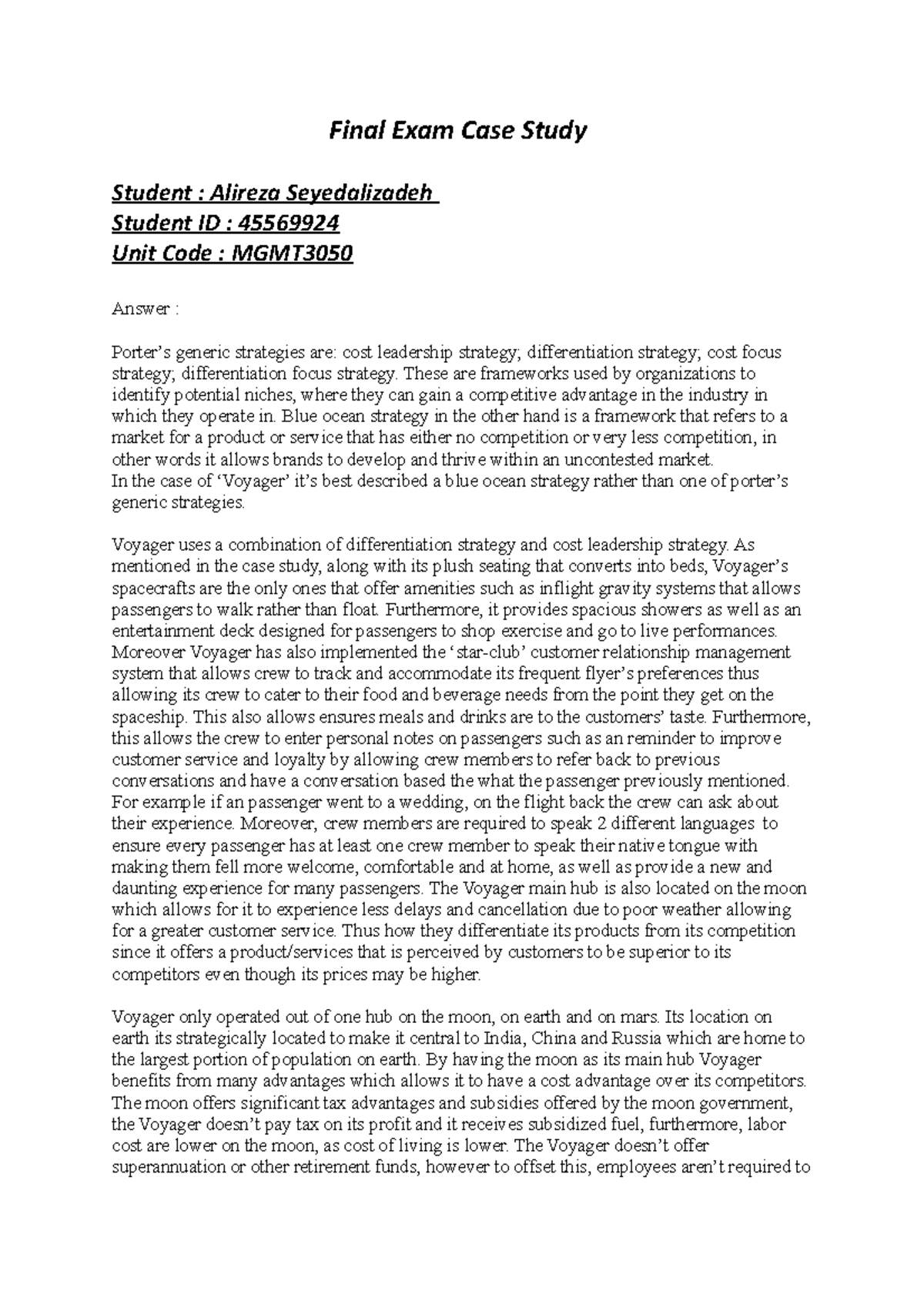 Final Exam Case Study - dknfkandvlanv - Final Exam Case Study Student ...