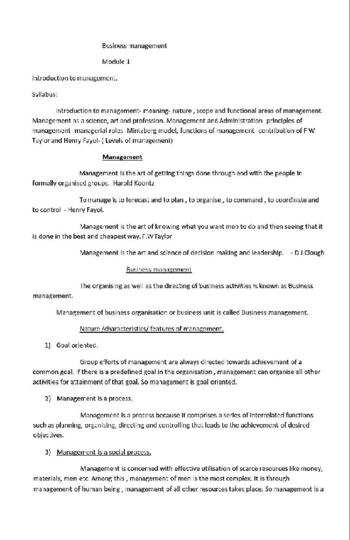 Module 1 Business Mgt - Business management Module 1 Introduction to ...