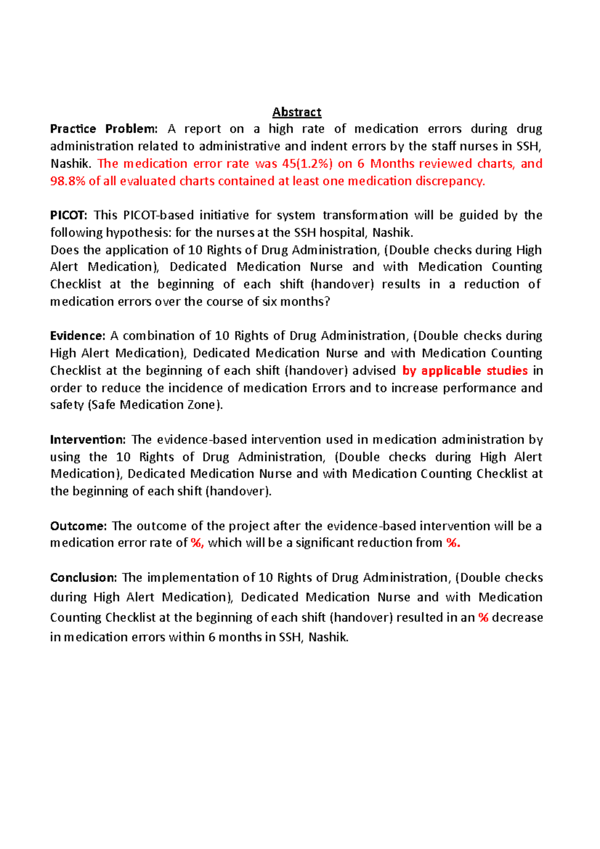 Abstract - Abstract Practice Problem: A report on a high rate of ...