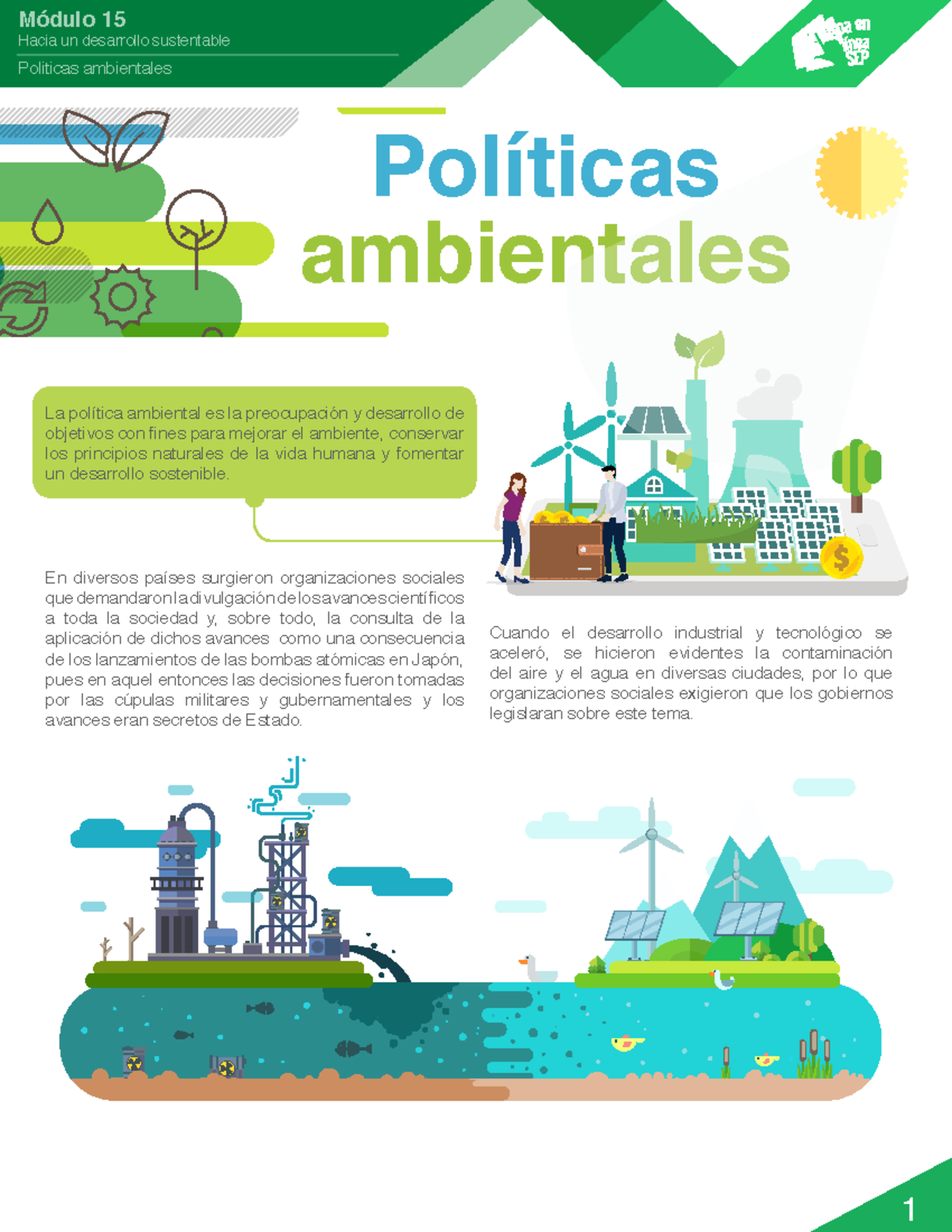 M15 S3 Politicas ambientales PDF - Hacia un desarrollo sustentable Politicas ambientales La ...
