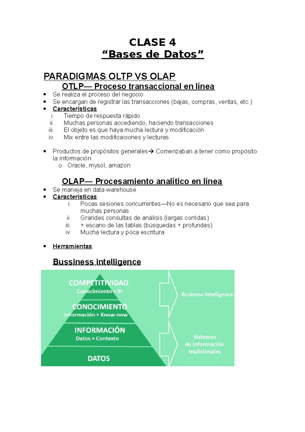 Clase 4 05-04 Plataformas - CLASE 4 “Bases de Datos” PARADIGMAS OLTP VS ...
