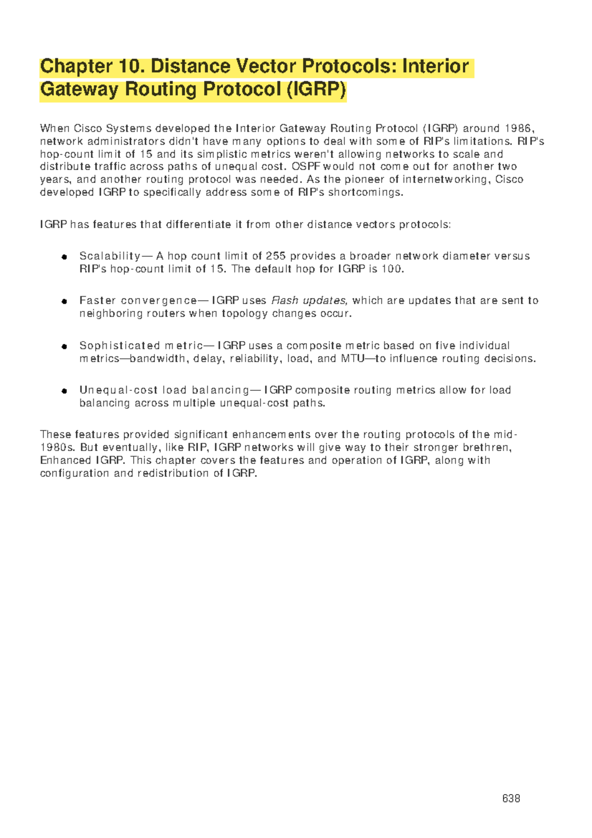 Chapter 10 Distance Vector Protocols Interior Gateway Routing Protocol ...