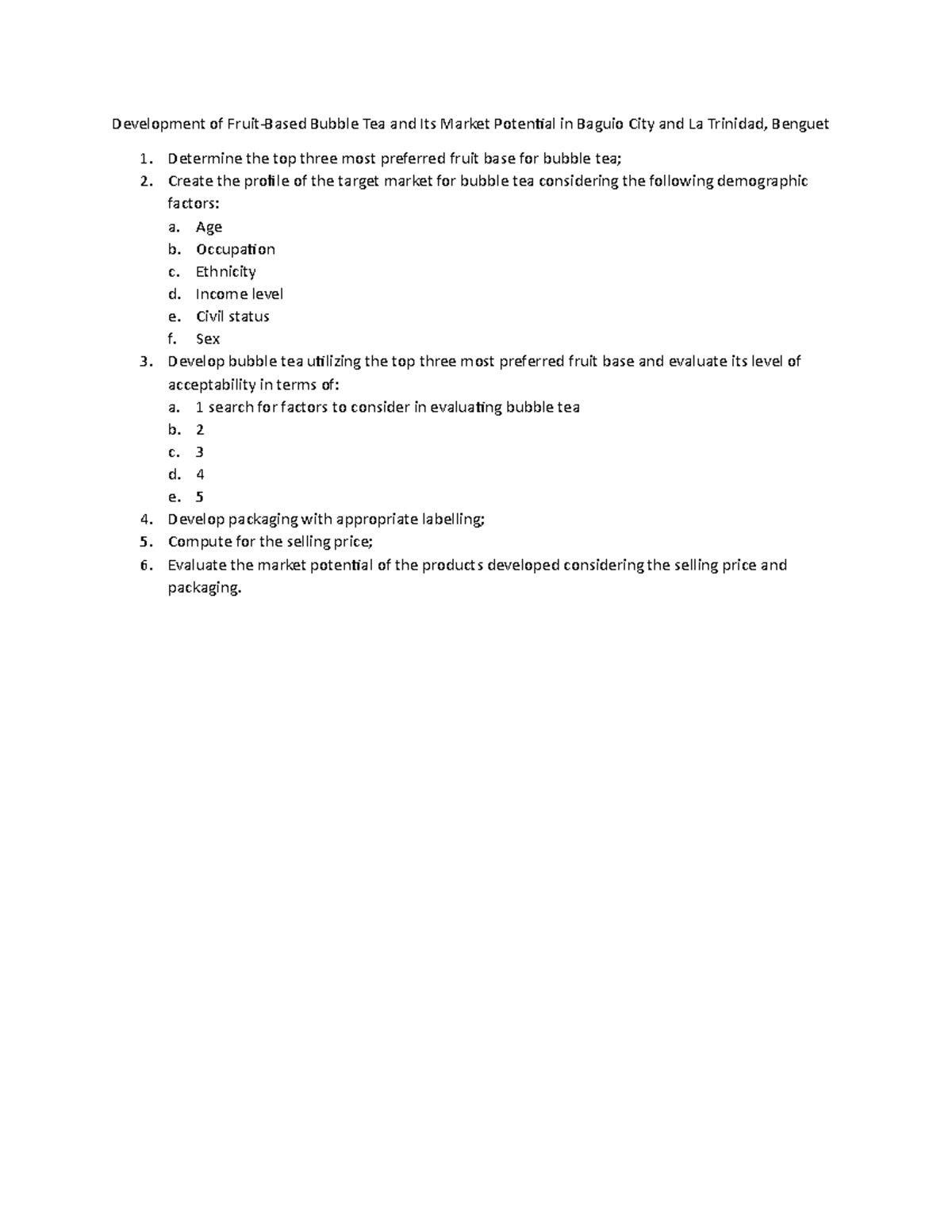 Bubble-Tea-Study - Grade: B+ - Development of Fruit-Based Bubble Tea ...